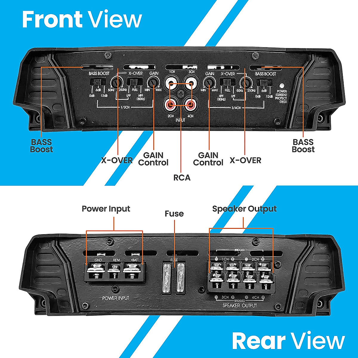 Lanzar HTG447 2,000-Watt 4-Channel Mosfet Amplifier