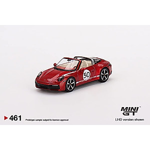 True Scale Miniatures Model Car Compatible with Porsche 911 Targa 4S Cherry Red Limited Edition 1/64 Diecast Model Car MGT00461
