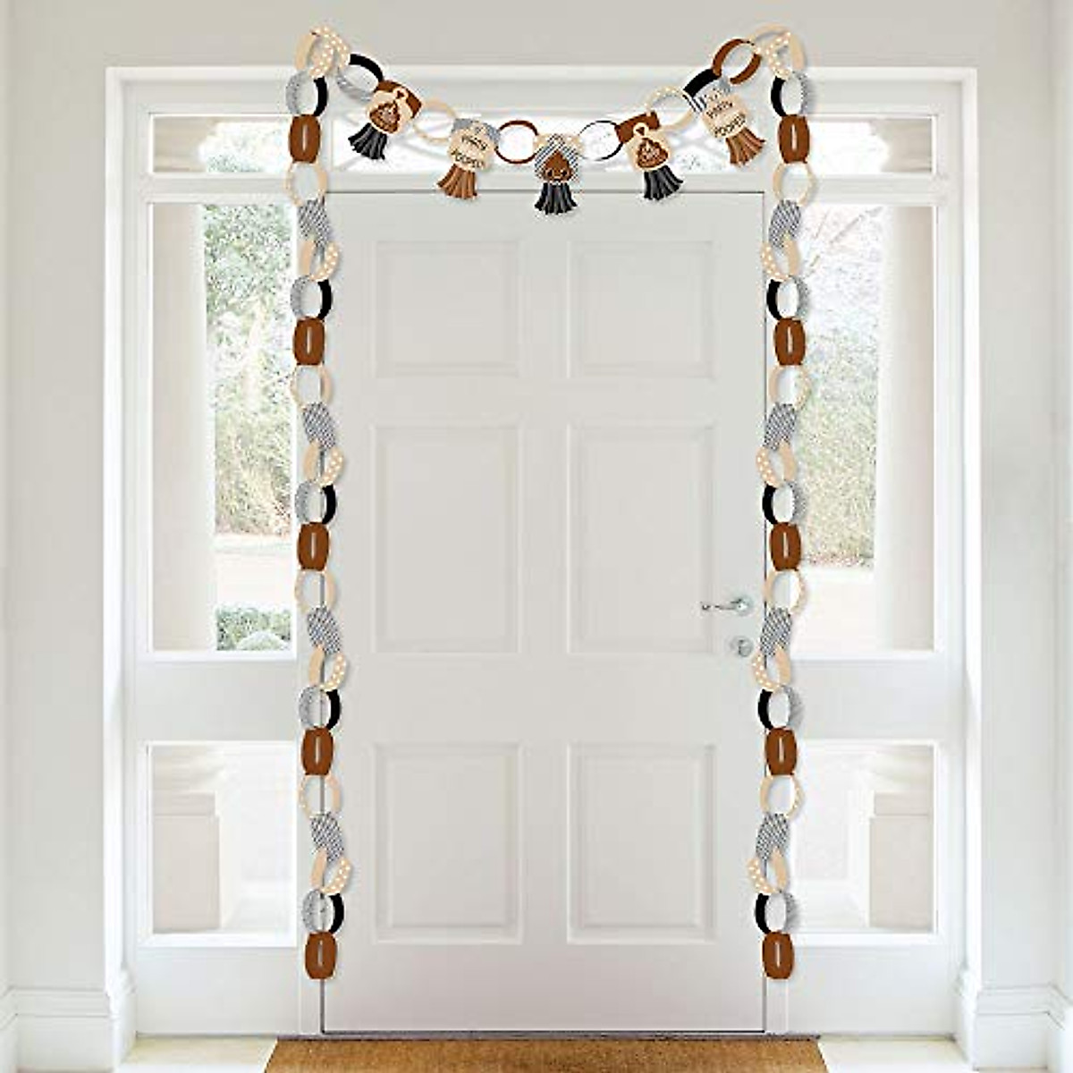 Big Dot of Happiness Oh Crap, You’re Old - 90 Chain Links and 30 Paper Tassels Decoration Kit - Poop Birthday Party Paper Chains Garland - 21 feet