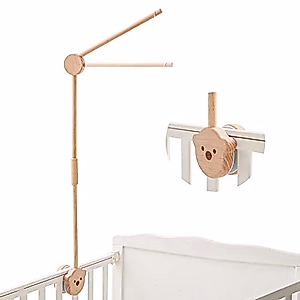 Baby Crib Mobile Arm - Wooden Baby Mobile Crib Holder for Mobile Hanging Baby Crib Attachment for Nursery Decor (Bear Crib arm)
