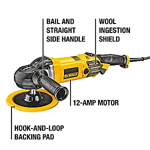 DEWALT Buffer/Polisher, Variable Speed, Soft Start, 7-Inch/9-Inch (DWP849X) , Yellow