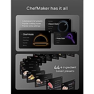 Dreo ChefMaker Combi Fryer, Cook like a pro with just the press of a button, Smart Air Fryer Cooker with Cook probe, Water Atomizer, 3 professional cooking modes, 6 QT