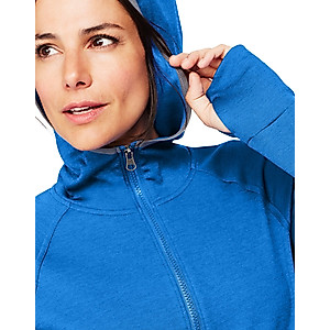 Hanes womens Sport Performance Full Zip Hoodie Fleece Jacket, Black Heather/Dada Grey Binding, X-Large US