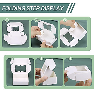 BadenBach 30 Pack Mini Kraft Gift Boxes with Clear Windows,3.34" x 2.35" x 1.18",Small Soap Packaging Boxes for Homemade Soap, Tiny Soap Treat Gift Box for Candy Jewelry Display Party Wedding (White)