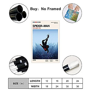 Spider Man Poster Retro Poster Canvas Poster Unframe: 12x18inch(30x45cm)