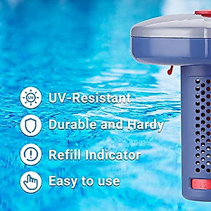 INKBIRDPLUS Mini Chlorine Floater Dispenser, Chlorine Floater 1 Inch Tablet for Chlorine & Bromine, for Bromine Floater Hot Tub, Spa Chlorine Floater, Small Pool Chlorine Floater, 6 Flow Control