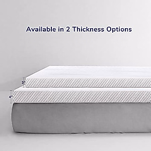 BedStory 2 Inch Full Size Memory Foam Mattress Topper Firm, Pain-Relief Bed Topper, Enhanced Cooling Pad, Gel Infused High-Density Foam Motion Isolation, Skin-Friendly Cover CertiPUR-US Certified