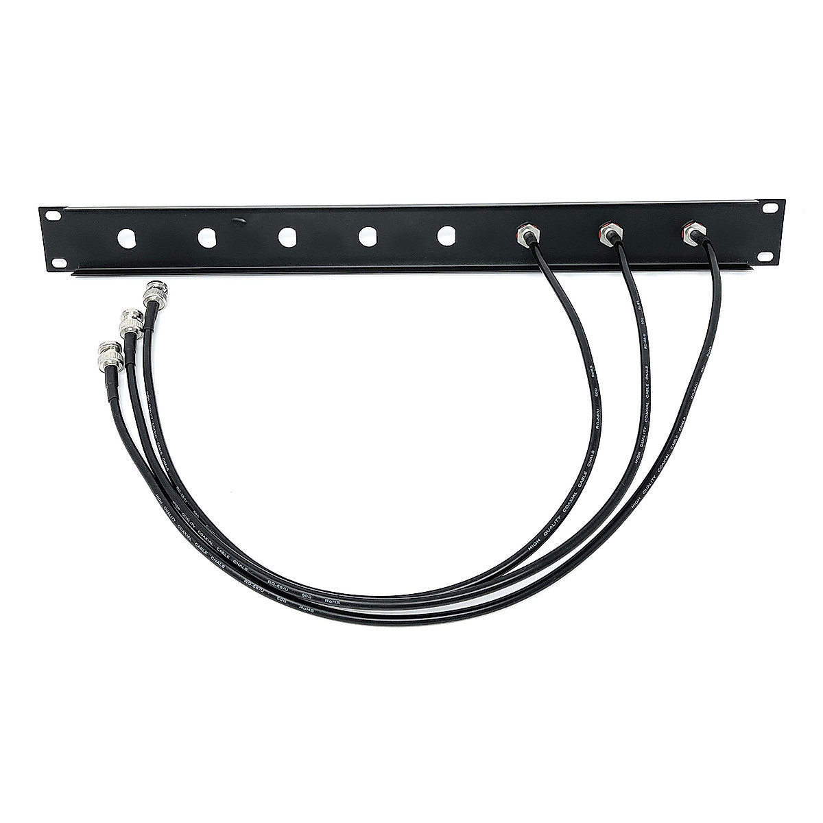 19" Antenna Re-Location Rack Mount Kit 1U Front Panel 8 Hole Ports w/ 8 Cables