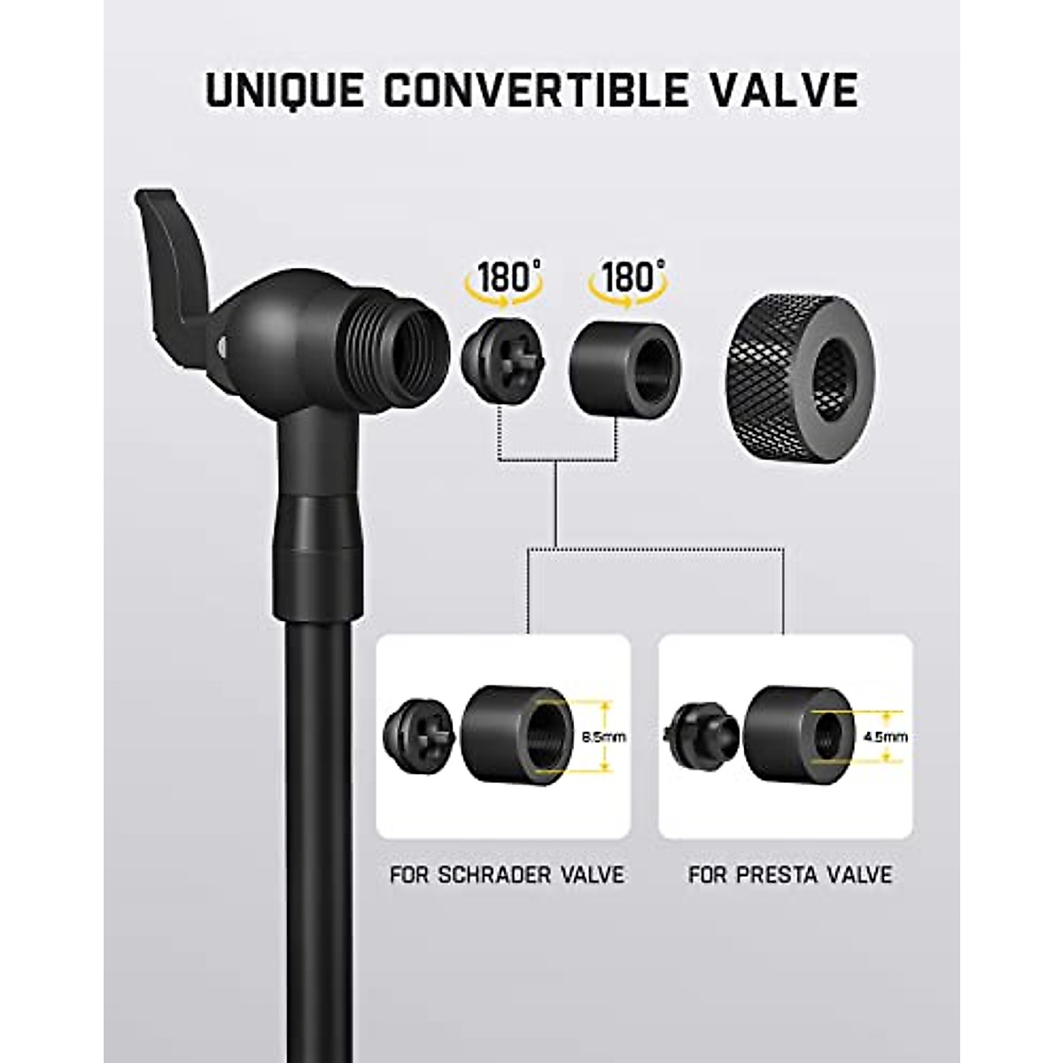 Fanttik Air Pump Hose Adapter, Extension Hose for Schrader and Presta Valve, 19.96'' Locking Tire Chuck Tube, VG8/8V1 Screw Thread Connection, Tire Inflator Universal, Suit for Car, Motorcycle, Bike