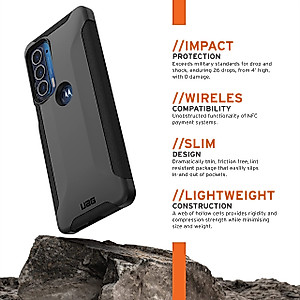 URBAN ARMOR GEAR UAG Made for Motorola Moto Edge 2021 Case (USA & CA Models Only) 6.8" Scout Rugged Sleek Shockproof Lightweight Antimicrobial Military Drop Tested Protective Cover, Black
