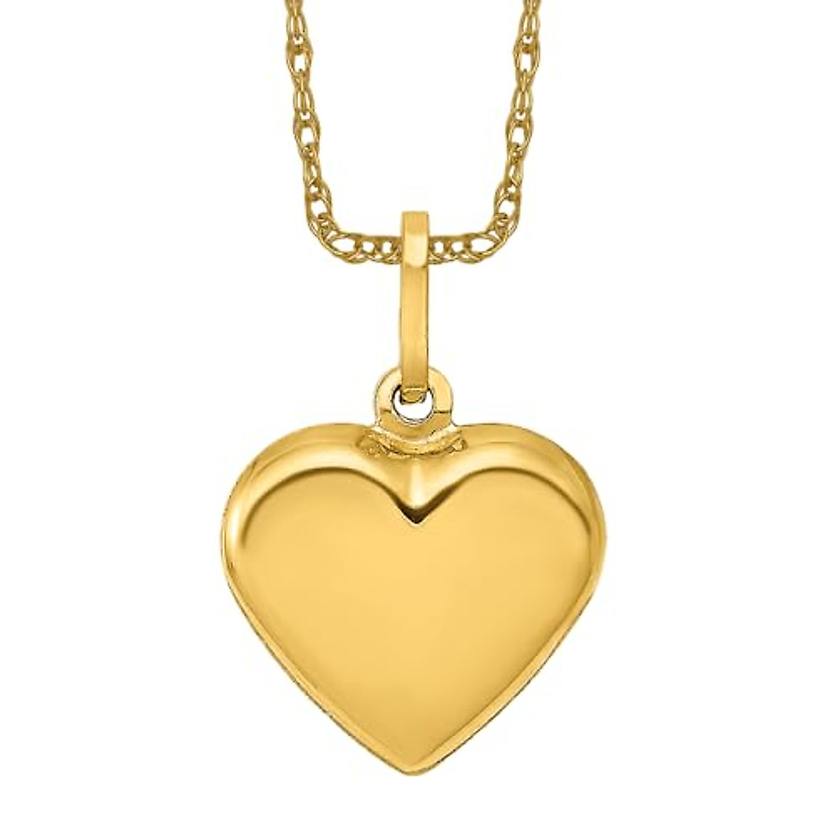 IceCarats 14K Yellow Gold Heart Necklace Love Pendant Charm 15mm x 10mm Only