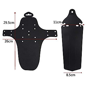 2 Pieces Bicycle Mudguard, MoreChioce Bike Fenders Front Mudguard Bike Mud Guard Ultra Thin Plastic Rear Mudguard MTB Fork Mudguard