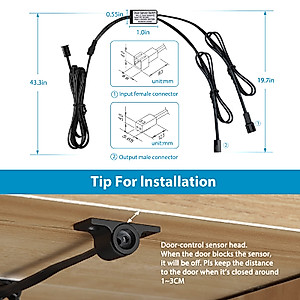 Litever LED Safe Lighting Kit. Door Control Activated. 6 pcs Slim 12 inch Light Bars. Linkable Extendable Plug-in for Gun Safe, Closet, Showcase, in-Cabinet Under Counter Pantry. Daylight 5000K