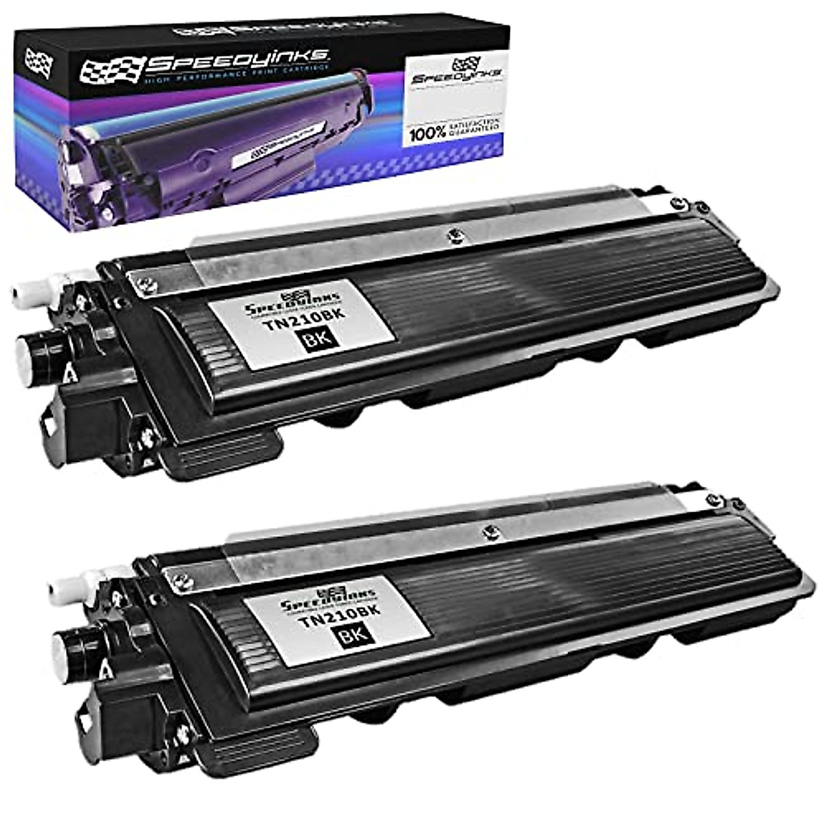 Speedy Inks Compatible Toner Cartridge Replacement for Brother TN210BK (Black, 2-Pack)