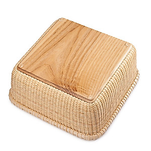 Teng Tian Nantucket Square Rattan Basket, Multi-Purpose Storage, Neutral Color, 11" x 11"