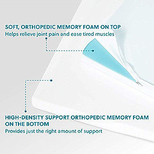 Bedsure Large Orthopedic Dog Bed for Large Dogs - Memory Foam Dog Beds, 2-Layer Thick Pet Bed with Removable Washable Cover and Waterproof Lining (36x27x3.5 Inches), Dog Mattress, Grey