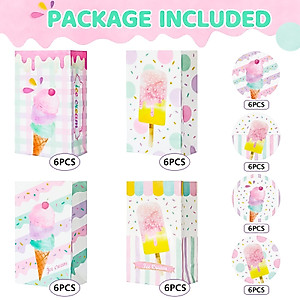 WERNNSAI Bee Goodie Bags - 24 PCS Honey Bee Party Supplies Gift Bags for Kids Girls Birthday Baby Shower Bumble Bee Party Favor Bags with Stickers