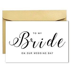 YiKaLus To My Bride On Our Wedding Day Card, Wedding Card for Bride from Groom, To My Wife On Our Wedding Card, Wedding Card to Fiancee