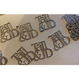 100 Pieces Personalized Initial Any Name Confettis with 2 names glitter table scatter Bridal showers engagement parties weddings anniversarys Supplies Customization Parties Birthday Partybaby shower