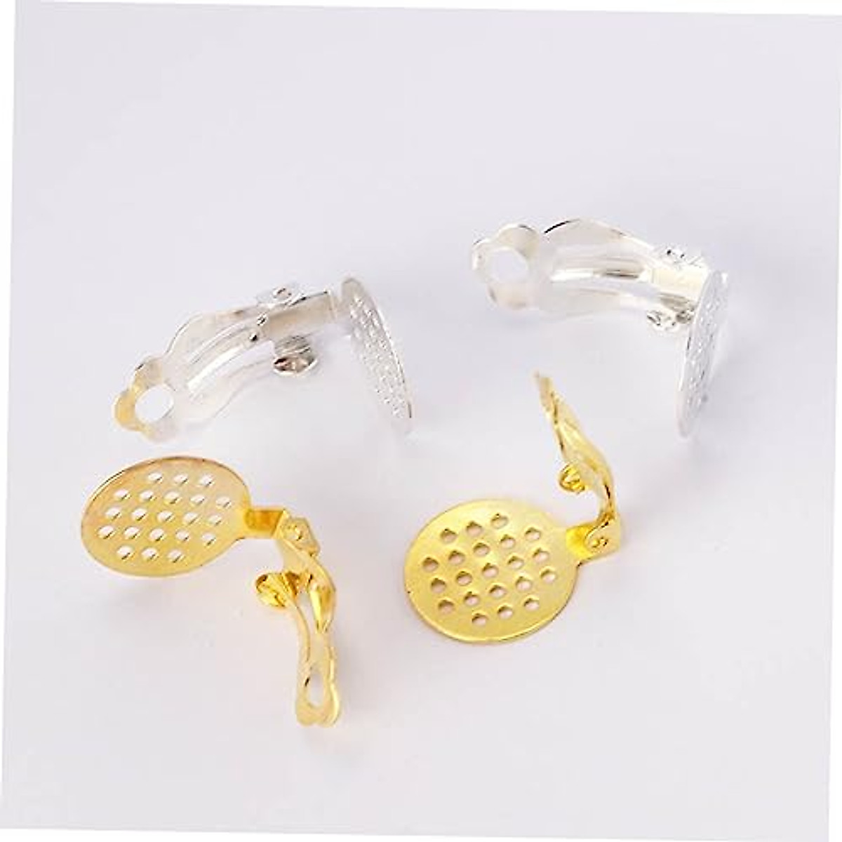SEWACC 150 pcs Frog Ornament Earring Findings Pad Base Earrings Backs for Studs DIY Earring Accessories Clip-on Earring Converter Ear Cuff Earrings Flat Tray Earring Clip Back pad Blank