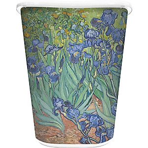 RNK Shops Irises (Van Gogh) Waste Basket - Single Sided (White)