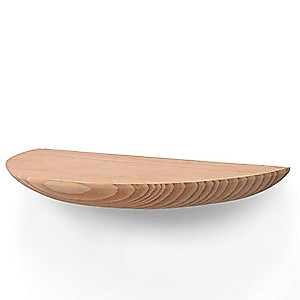 FMXYMC Thick Solid Wood Floating Shelves, Wall Mounted Semi Circle Shelf, Hanging Wall Decor, Decorative Shelves, Display Ledge Storage Rack,Wood Color,Large