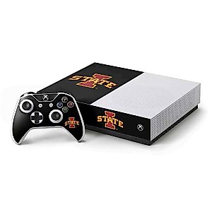 Skinit Decal Gaming Skin Compatible with Xbox One S All-Digital Edition Bundle - Officially Licensed College Iowa State Black Design