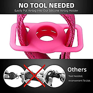 Konity AirTag Cat Collar, Compatible with Apple 2021, Nylon Pet Kitten Puppy Collar with Silicone Holder for Small Dogs, Pink,XS: 8''-12'' Neck