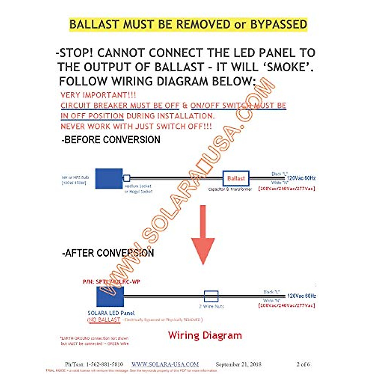 SOLARA-USA LED LIGHT FOR WALL PACK LIGHT FIXTURE - 277V 7000lumens 33Watts (277V - COOL WHITE [6000K])