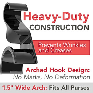 Wiosi Premium Black Purse Hanger Closet Set of 3 - Durable Acrylic Organizers and Storage Bag Hanger for Luxury Closet - Purse Hanger Holder for Handbags, Premium Backpack Purse Hooks