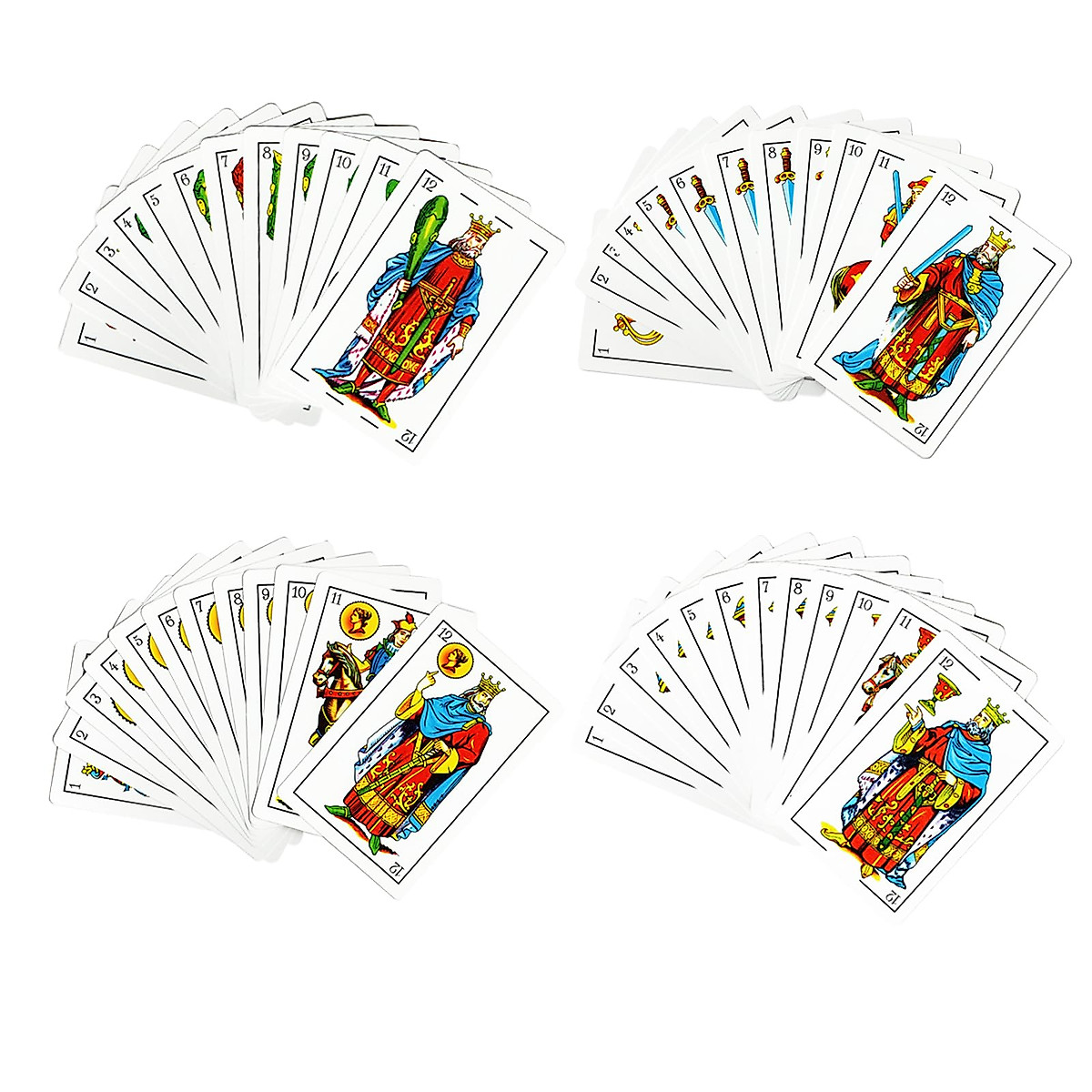 Spanish Playing Cards, Barajas Españolas Originales, Cartas Españolas Originales, Briscas Cards Puerto Rico,Mexican Playing Cards, Mexican Card Game, Spanish Cards Deck (Red + Blue)