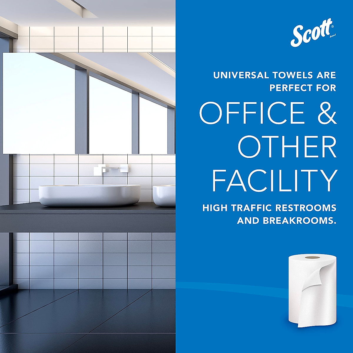Scott Essential High Capacity Hard Roll Paper Towels (01005), White, 1000'/Roll, 6 Paper Towel Rolls/Convenience Case