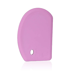 Sapid Silicone Bowl Scraper Flexible Curved Edge (5.98"×4.3"), Food Grade Bench Dough Scraper for Baking Sourdough Bread, Cake, Fondant Icing, Heat- Resistance Kitchen Dish Pan Scrapers (1, Purple)
