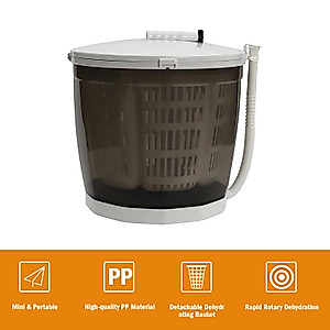 Giciashop Portable Washing Machine,12L 2 in 1 Manual Washing and Drying Mini Washing Machine,Suitable for Underwear,Socks,Baby Clothes,Pet Clothes