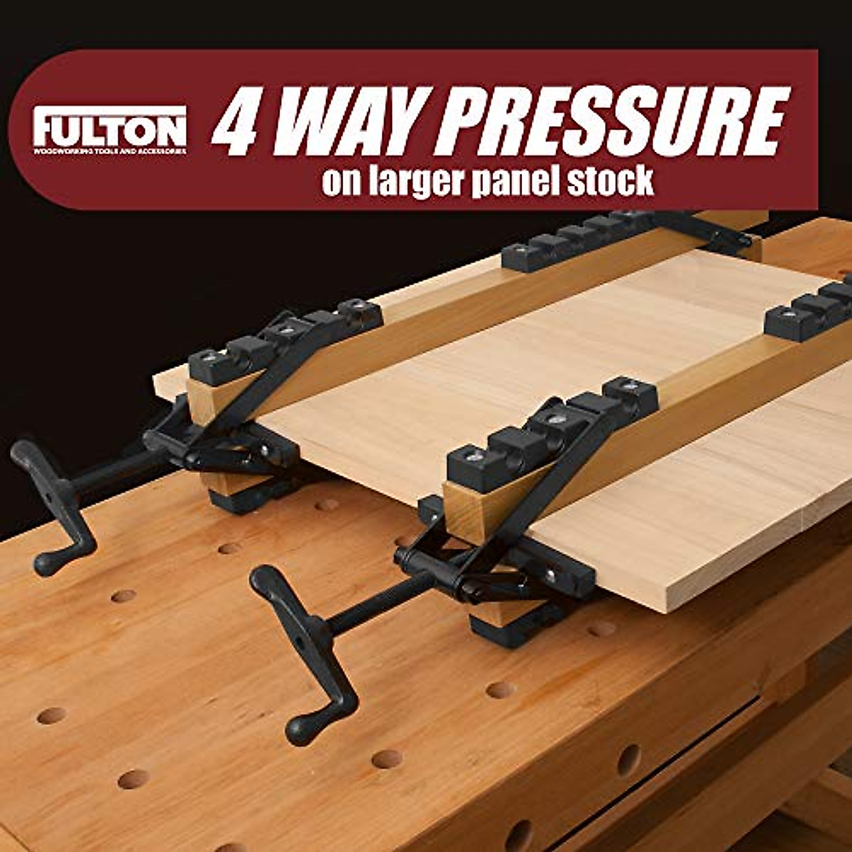 2 Pack of 4 Way Pressure Clamps For Clamping Panels - Using Pressure From All Four Directions. Ideal For Woodworkers and Cabinet and Furniture Makers (2 four way pressure clamps)