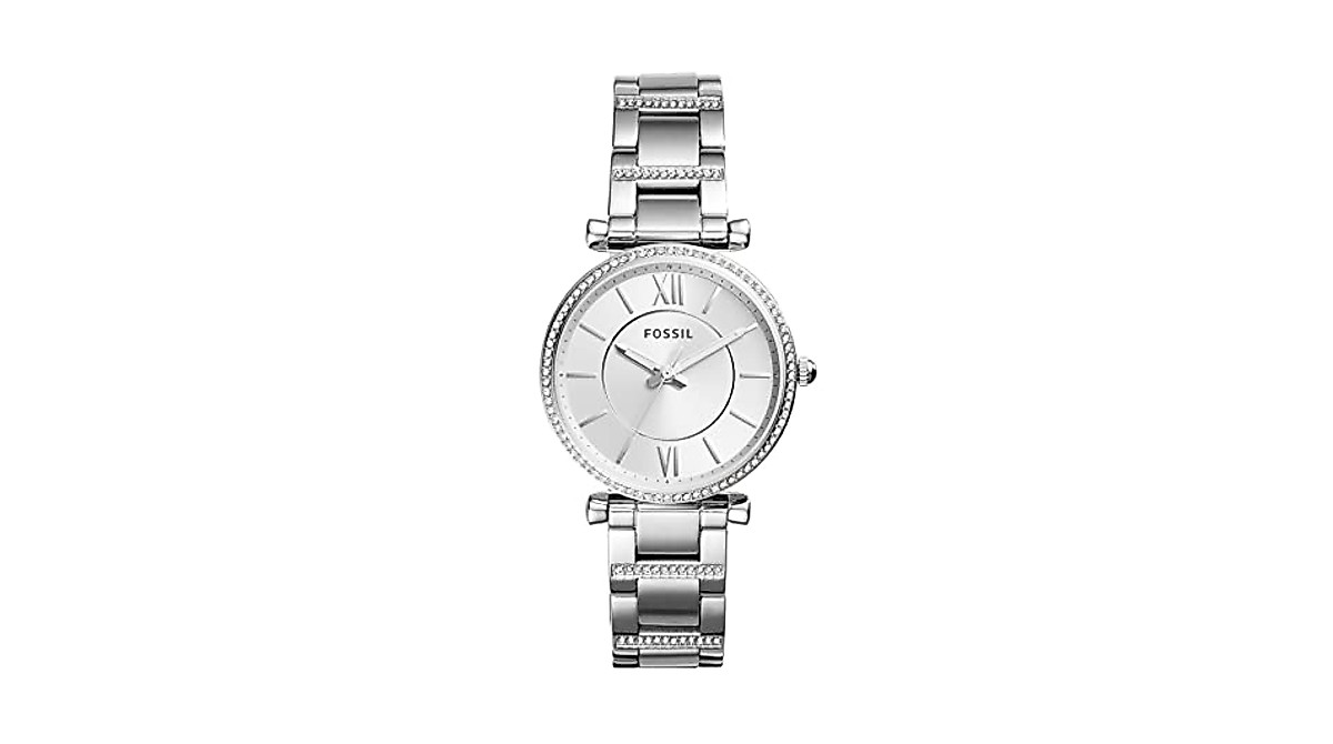 Fossil Women's Carlie Quartz Watch - Silver Glitz ES4341