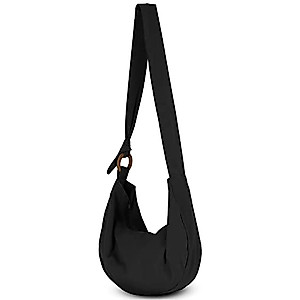 Your Cozy Women's Crossbody Handbags Hippie bag Boho Hobo Bags for Women Shoulder Sling Bag Hippie Tote Bag Handmade Cotton Hippie Purse with Adjustable Strap (Black)