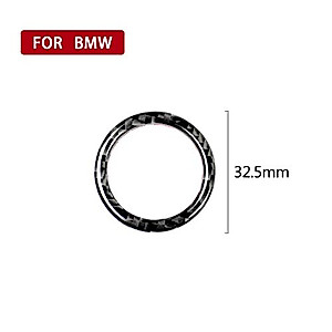 Carbon Fiber Car Engine Start Stop Ignition Key Ring Sticker for BMW E90 E92 E93 3 Series Engine Start Button Cover (Solid Color)