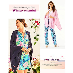 MissShorthair Women's Lightweight Knitted Scarf Poncho Sweater Cape Shawl Versatile Spring Summer Ponchos Wraps White