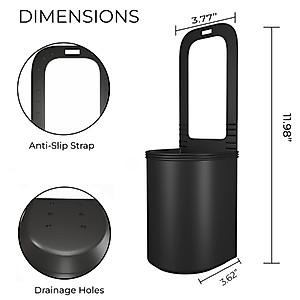 Rebraf Products Silicone Stroller Cup Holder- Stroller Organizer- Phone Holder- Portable Universal Attachment for Stroller, Walker, Bike, Wheelchair, Scooter, Lawn Chair, Beach Chair (Black)