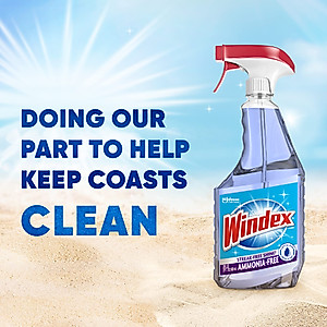 Windex Ammonia-Free Glass and Window Cleaner Spray Bottle, Crystal Rain Scent, 23 Fl Oz