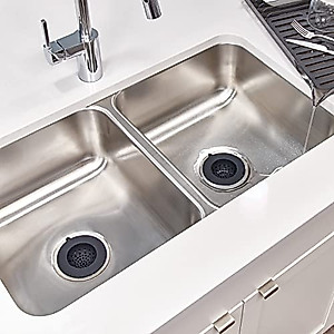 iDesign BPA-Free Flexible Silicone Kitchen Sink Strainer, 4.3" x 4.3" x 1.4", Black