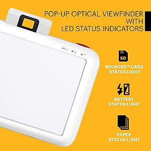 Kodak Step Camera Instant Camera with 10MP Image Sensor, ZINK Zero Ink Technology, Classic Viewfinder, Selfie Mode, Auto Timer, Built-in Flash & 6 Picture Modes | White.