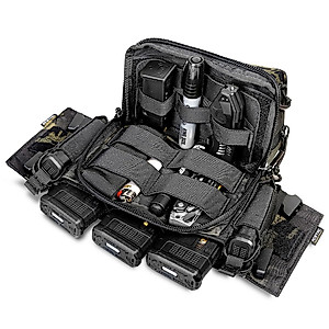 ACETAC Tactical Chest Rig with 5.56/7.62 Magazine Pouch Holder, Pistol / Wing Pouch, Molle Dangler Pouch, Adjustable H Harness (Multicam)