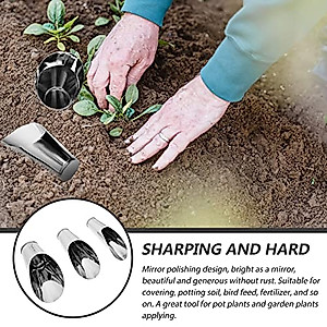 Cabilock 3Pcs Bonsai Soil Scoops Stainless Steel Soil Scoop Garden Soil Shovel Small Soil Scoops Potting Scooper Gardening Tools (Silver)