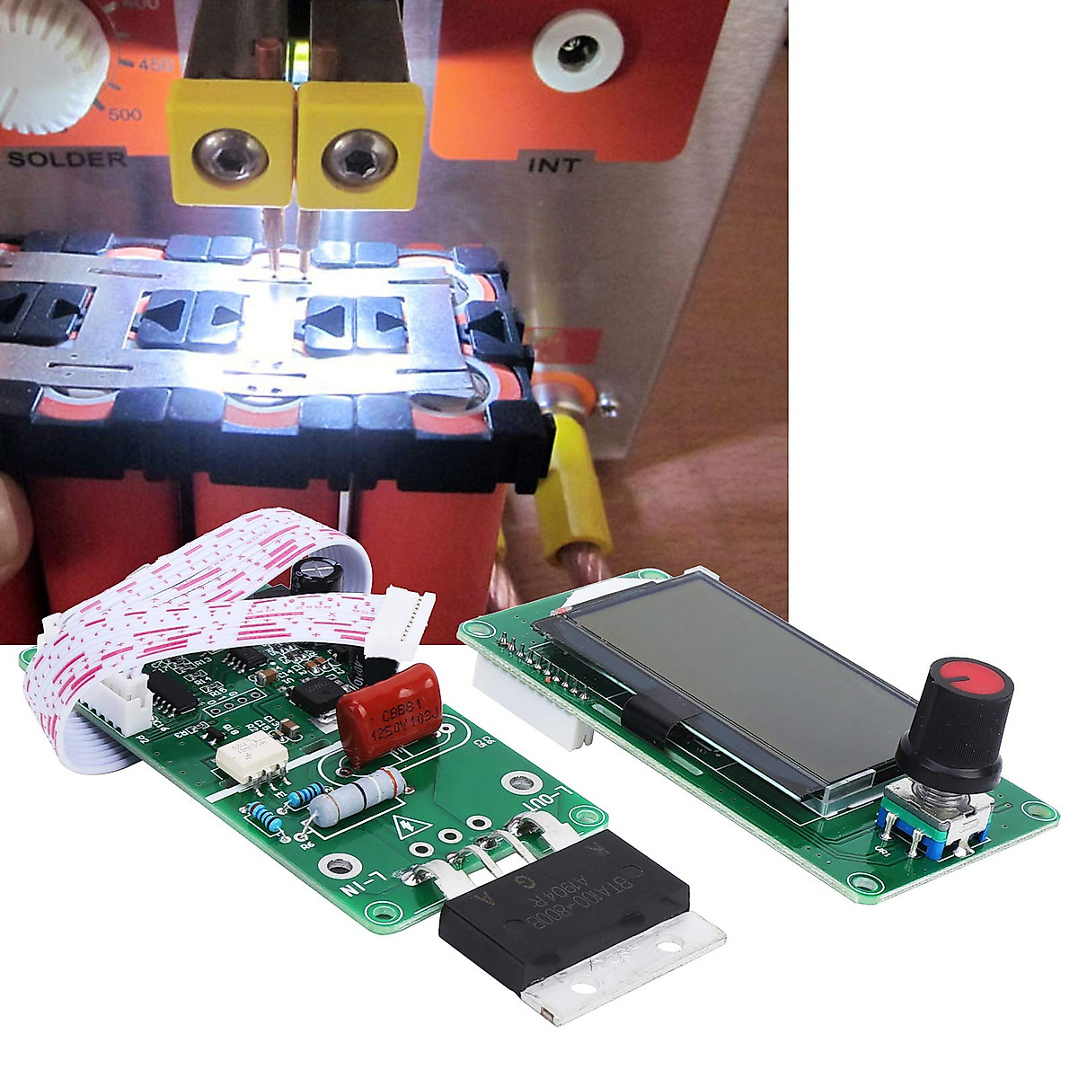 Spot Welder Module 9-12VAC 100A Time Control Welding Module Digital LCD Spot Welder Double Pulse Encoder