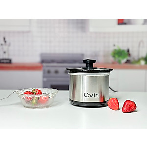 Qvin Fondue Melting Pot for Chocolate, Cheese, Caramel melting and keep warm, 0.65Quart