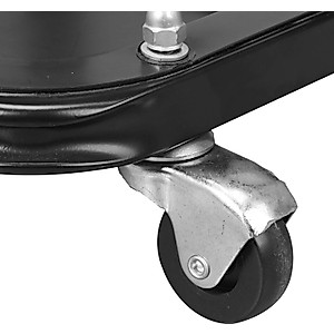 Torin TR6100W BlackJack Rolling Creeper Garage/Shop Seat: Padded Mechanic Stool with Tool Tray Storage, Black