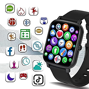 Pupuskyer Smart Watch, 1.7inchs Fitness Tracker with Heart Rate Monitor,Blood Oxygen Tracking, Sleep Tracking for Android iPhone Samsung,Water Resistant Smart Watches for Men Women with Watch Talking