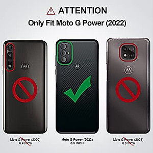 NTZW for Moto G Power 2022 Phone Case: Drop Protective Phone Case Cover | Anti-Slip Grip & Shock-Proof Silicone TPU Bumper | Dual-Layer Heavy Duty Case (Dark Black)